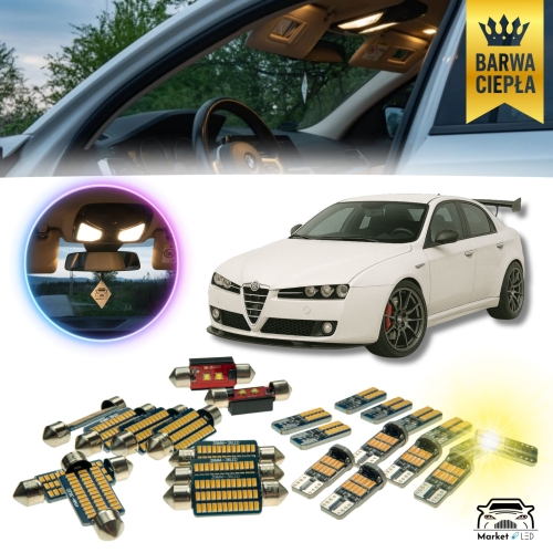 ALFA Romeo 159 SEDAN - Zestaw Oświetlenie wnętrza LED - Barwa Ciepła!